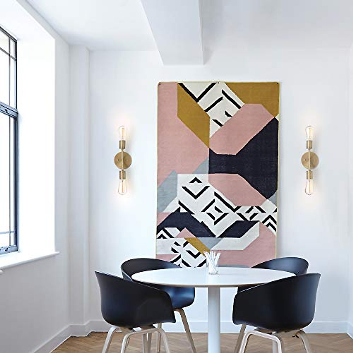 Globe Electric 51736 Alexandria 2-Light Reversable Vanity Light, Matte Brass, Gold