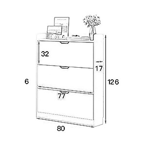 QAZWC-A1 Shoe Cabinet Shoe Shelf with 3 Flip Doors, Pull Down Shoe Cupboard Unit, for Boots Heels Storage in The Narrow Entryway (Color : White)