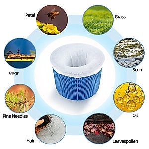 GOKU 10-Pack Swimming Pool Skimmer Socks for Inground & Above Ground Pool, Fine Mesh Leaves Pollen Catcher Debris Pre-Filter Scum Sock, Pool Basket Net Filter Protector Strainer Screen Liners Savers