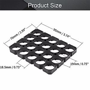 Bettomshin 10Pcs 4x5 Cell Spacer 18650 Lithium Battery Plastic Holder Bracket for DIY Battery Pack 18.5mm Hole Dia