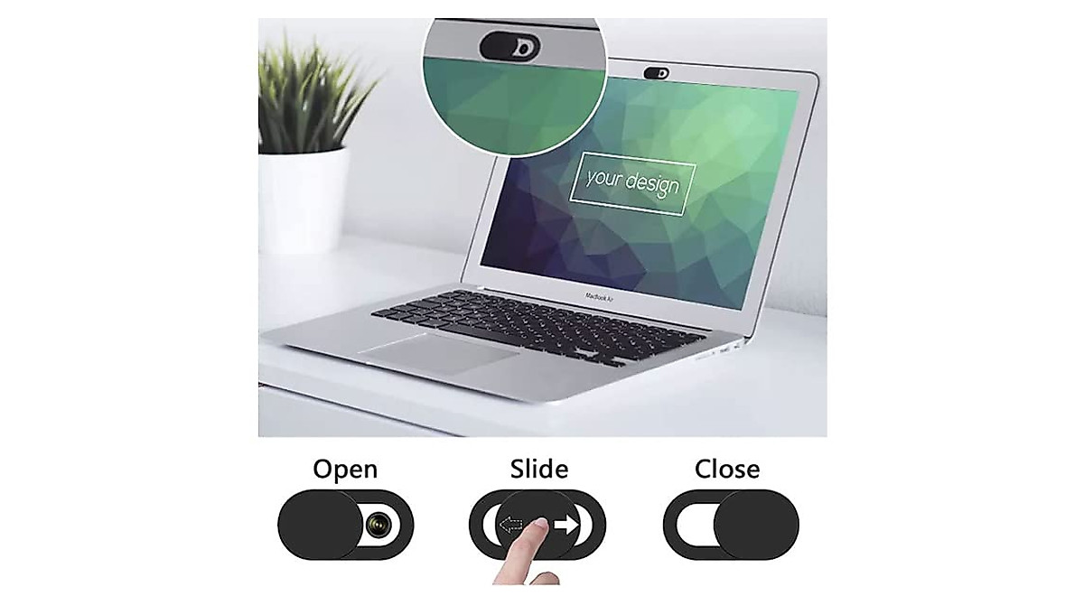 Laptop Camera Cover Slide 12 Pack Black&White, Webcam Cover Slide Phone ...