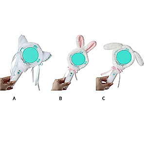 Lightstick Cover,Plush Cartoon Light Stick Covers,Glow Sticks Decorative Cute Protective Cover with Animal Ear Shape for Kpop TXT Concerts,Shows,Performance