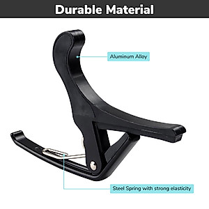 AW Guitar Capo Key for Acoustic Electric Classical Guitar Ukulele 4 to 6 String Guitars Aluminium New Black