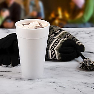 DART 20J16 3.7" Top and 2.4" Bottom Diameter, 6.1" Height, 20 Oz Big Drink Foam Cup (Case of 500), White