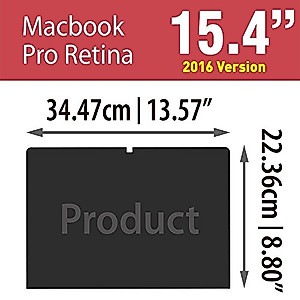 Easy On/Off Magnetic Privacy Screen Filter,with camera slide cover for MacBook Pro 15 inch Touch Bar/Non-Touch Bar- Anti Glare by GeckoCare (15-inch MacBook Pro Late 2016 Including Touch Bar)