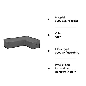 STARTWO Patio Sectional Sofa Cover, Heavy Duty Waterproof Outdoor Sectional Furniture Cover Weatherproof L-Shaped Lawn Patio Furniture Cover with Air Vents Windproof Straps (Grey)