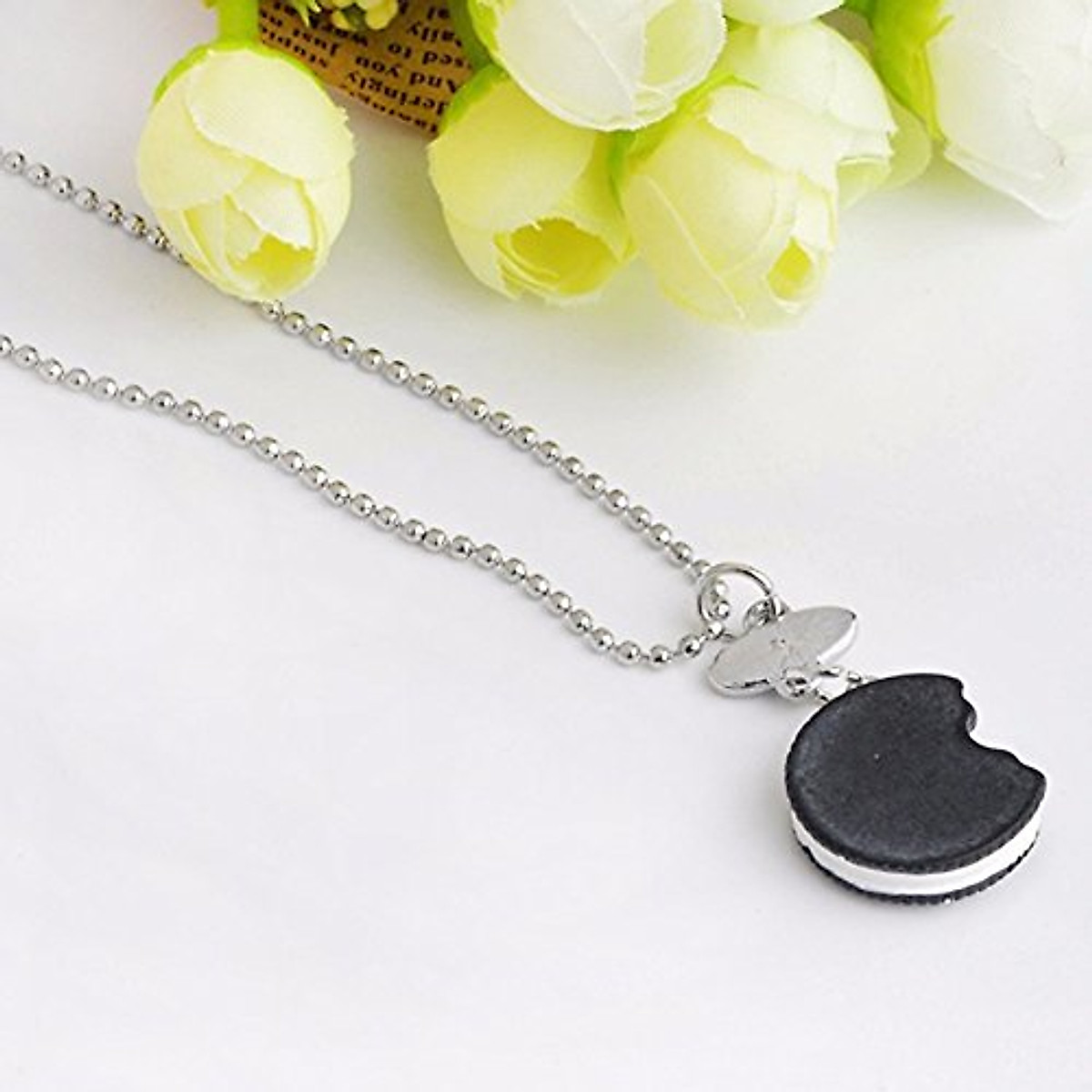 MileHouse Necklace for Women,2Pcs/Set Cookie Coffee Bead Chain Necklaces Kids Jewelry
