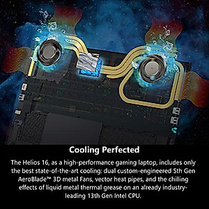 Acer Predator Helios 16 Gaming Laptop | 13th Gen Intel Core i7-13700HX | NVIDIA GeForce RTX 4070 | 16" 2560 x 1600 240Hz G-SYNC Display | 16GB DDR5 | 1TB Gen 4 SSD | Killer Wi-Fi 6E | PH16-71-72YG , Black