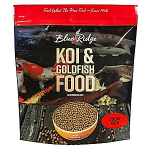 Blue Ridge Fish Food [5lb], Color Rich Formula 3/16" Floating Pellet, Koi and Goldfish