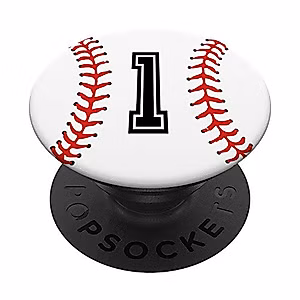 Baseball Player Jersey Number 1 | Baseball Gifts PopSockets PopGrip: Swappable Grip for Phones & Tablets