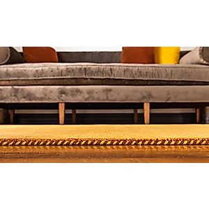 Unique Loom Solid Gava Collection 100% Natural Twisted Wool Modern Terracotta Area Rug (8' x 12')