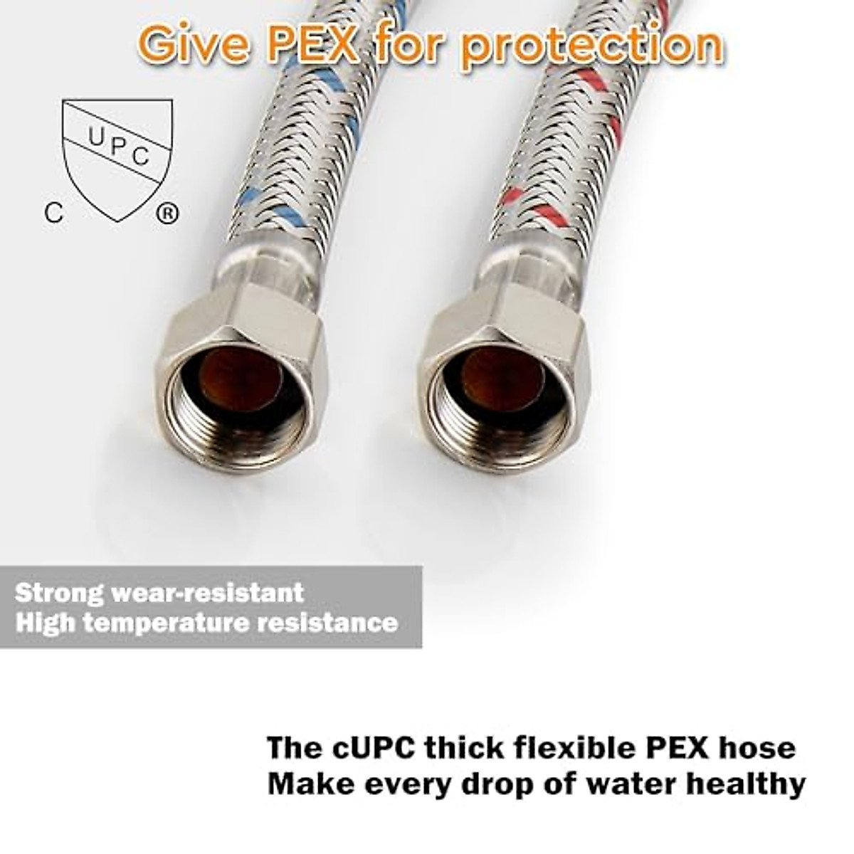 BESy Brushed Nickel Waterfall Spout Bathroom Faucet, Single Handle Bathroom Sink Faucet with Pop-up Drain, Rv Vanity Faucet with Deck Plate & Supply Hoses, Burshed Nickel, 1 or 3 Hole