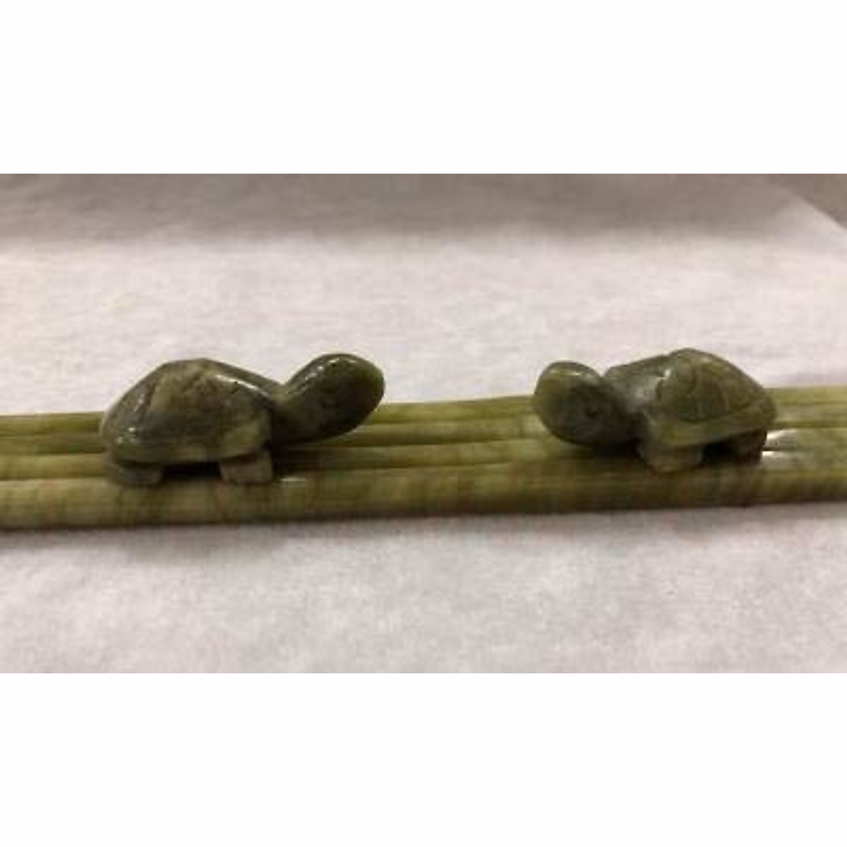 Decorative Stone Natural Jade Turtle Chopsticks Set B 02