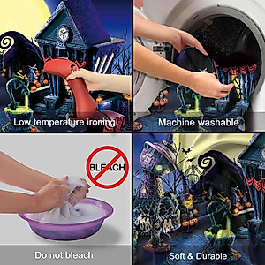 ZTHMOE 7x5ft Halloween Nightmare Themed Party Photography Backdrop Pumpkin Moon Town Background Birthday Baby Shower Christmas Party Decorations Photo Tapestry Props