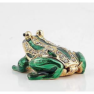 SEVENBEES 24K Golden Frog Jewelry Trinket Box Gift for Home Decor