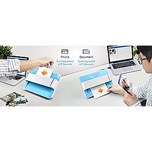 Plustek Photo Scanner - ephoto Z300, Scan 4x6 Photo in 2sec, Auto Crop and Deskew CCD Sensor. Support Mac and PC