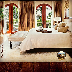 Large White Faux Sheepskin Area Rug - Rectangle - Shag - Luxury Faux Fur - Ultra Suede Backing - Fur Accents Original Design (10'x12')