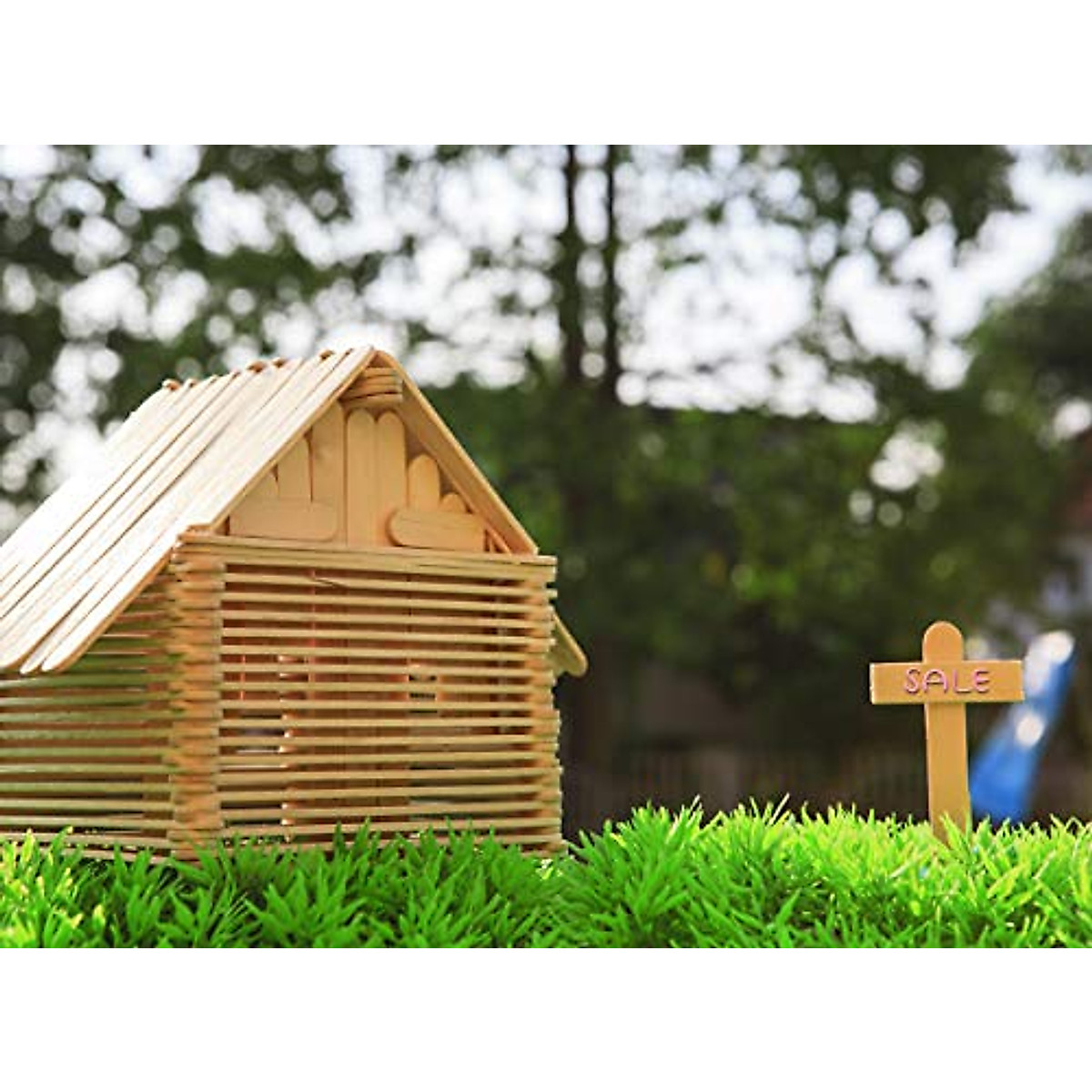 Makerstep 200 Natural Wood Craft, Popsicle Sticks for Crafts 4.5 Inch, Waxing Spatulas, Epoxy Resin Stirring, Ice Cream Candy Making and Garden Markers. Smooth, Splinter-Free, Wooden Wax Sticks