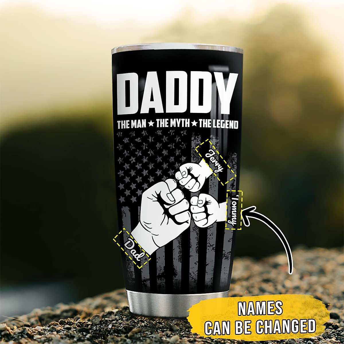 wowcugi Dad Tumbler Personalized Dad Gifts From Daughter Son Man Myth Legend American Flag Tumblers Stainless Steel Coffee Travel Mug 20oz 30oz Birthday Christmas Cup Gift For Men Dads Daddy…
