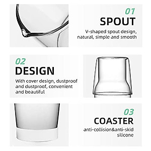 Bedside Glass Water Carafe Set with Tumbler Glass,18Oz Night Water Carafe with Cup Set for Bedroom Nightstand Include Wooden Tray