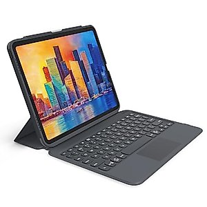 ZAGG - Pro Keys Wireless Keyboard with Trackpad and Detachable Case - Compatible with The Apple iPad 10.2"(Gen 7,8,9) - Charcoal