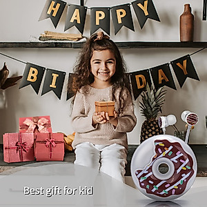 AnRuk Cute Donut Earbuds for Kids, Kid Size Wired Earbud & in-Ear Headphones with Microphone and Lovely Earphones Storage Case Gifts for School Girls and Boys (Grey)