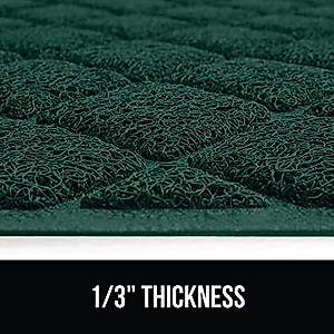 GORILLA GRIP Cat Litter Box Mat, Water Resistant Kitty Litter Trapping Mat, Textured Backing, Easy to Clean, Less Waste and Clean Floors, Kitten Supplies for Indoor Cats, Soft on Paws, 30x20 Green