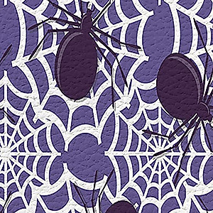 Halloween Horror Crawl Animal Spiders- Cobweb Anti-Fatigue Rugs and Mats Set for Kitchen Floor, 2 Piece PVC Heavy Duty Standing Area Runner Mat Purple White Home Decor Carpet