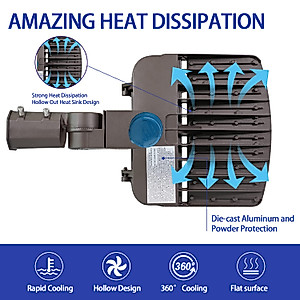 OSTEK 300W LED Parking Lot Light, 5000K 42000LM LED Shoebox Lights with Slip Fitter Mount- Dusk to Dawn Outdoor Area Pole Street Light, 20KV Surge Protection, AC100-277V, UL&DLC Listed