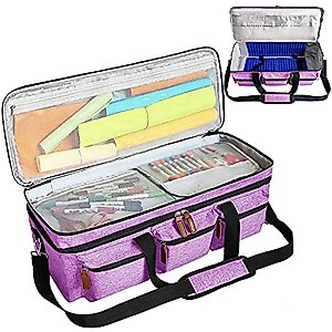 Damocles Cutting Machine Carrying Bag Portable 3-Layer Shock Absorbent Cutting Machine Tote Bag Compatible with Cricut Explore Air 2 & Cricut Maker (Purple)