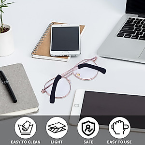 GCXIXPY Anti-Slip Elastic Comfort Glasses Ear Cushion, Black Soft Knitting Cotton Fabric Eyeglass Ear Cushions, Glasses Grips for behind the Ear for Sunglasses Reading Glasses Eyewear (2 Packs)