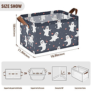 GEDAKO Storage Cubes Foldable Storage Bin Baskets with Double Handles Lines Dashes Dots Shelves Closet Organizers for Clothes Toys (Halloween)