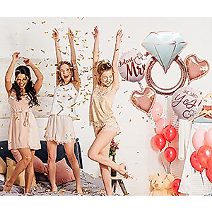 Gifloon Ring Balloon for Bachelorette Engagement Wedding Bridal Shower Diamond Party Decorations Supplies, Rose Gold