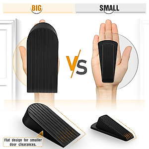 Crosize Black Extra Large Door Stopper, High 1.9 Inches Big Door Stop for Floor Rubber Doorstop Wedge, Door Gaps and Prevent The Lock-Outs, Floor Sturdy Door Stopper for Heavy Duty Door Bottom of Door