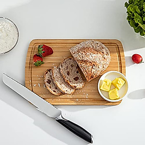 OAKSWARE Pre-Oiled Bamboo Cutting Board, Kitchen Chopping Boards with Juice Groove for Meat, Cheese, Fruit & Vegetables-100% Organic Bamboo Butcher Block Carving Board