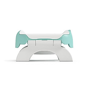 OKBABY On The Spot 3 in 1 Travel Potty Seat - Compact & Lightweight Design - Features Non-Slip Rubber Base - Removable Inner Bowl - Toilet Training Seat for Toddlers & Children, Turquoise