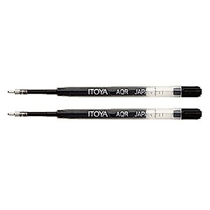 Itoya AQR-10BP-BK Aquaroller Pen Ink Refill 2-Pack Black