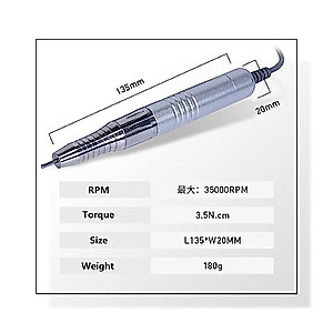 Nail Drill-Nail Drills for Acrylic Nails Professional-High Speed, Low Heat, Low Noise, Low Vibration - Metal Housing Long Service Life-Portable Professional Nail Drill-for Nail Salon Home