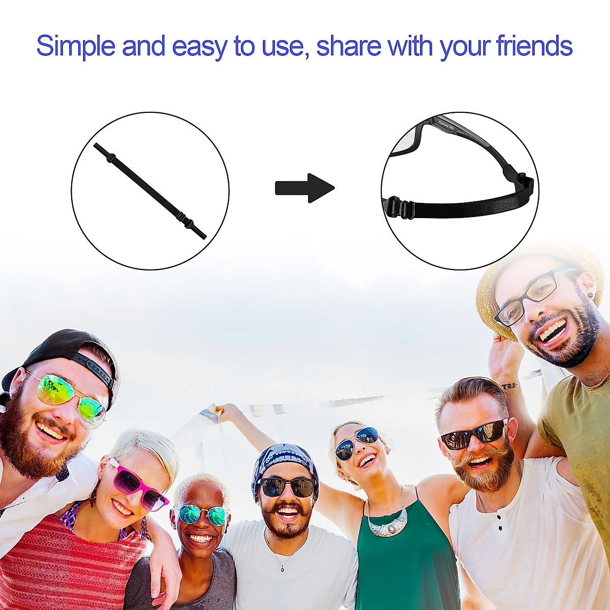 lvvfit Adjustable Glasses Strap, No Tail Adjustable Eyewear Retainer Glasses Straps, Sunglasses Straps for Men,Women,kids(4pcs Purple)