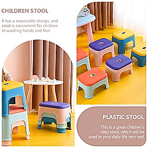 Angoily Kids Step Stool Toddler Potty Training Aid Toilet Stool with Non Slip Base for Bathroom Toy Room Kitchen Living Room Purple Pink