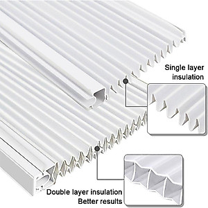 tangchen Window Air Conditioner Side Panels with Frame, Room AC Accordion Filler Curtain Kit Replacement, Adjustable Insulation AC Side Panel for Preventing Heat Noise