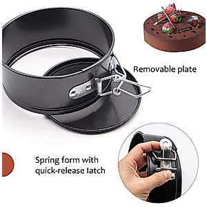 XIGUI Cheesecake Pan, Springform Cake Pan Set - Pack Of 3, Nonstick Round Baking Pans with Removable Bottom, Cake Pans for Mini Cheesecakes, Pizzas and Quiches (4", 6", 8")