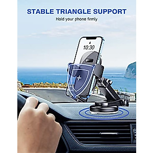 Ruiwwo Phone Mount for Car, Car Phone Holder Dashboard & Windshield, [Strong Suction] Universal Cell Phone Holder Car Compatible with iPhone 13 Pro Max/12/11/XS/8 and More