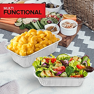 Stock Your Home Aluminum Pans Mini Loaf Pans (50 Pack) 1 Lb Aluminum Foil Tin Pans, Small Loaf Pans – 1 Pound Disposable Baking Pans Perfect for Baking Cakes, Bread Loaves - 6 x 3.5 x 2