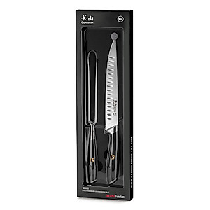 Cangshan L Series 1026955 German Steel Forged 2-Piece Carving Set, Black