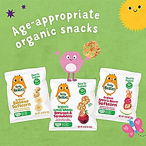 Baby Bellies Organic Softcorn Baby Snack, Banana, Pack of 7 Individual Snack Packs, 0.28 Ounce