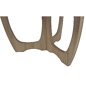 FINECASA Wooden Curved Leg Round Coffee Table , Accent Couch,Home Decoration, Living Room Tables, 35.5 x 18 Inches, Natural