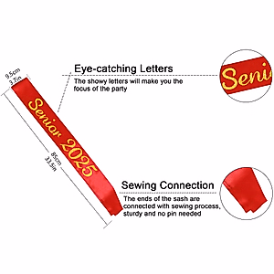 Red Senior 2025 Satin Sash - 2025 Graduation Sash - Finally Graduated - Senior Cheer Sash - Cheerleader Sash - Competition Sash