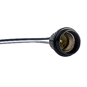 Follite Black Pigtail Temporary Light Socket (5 Pack 14AWG)