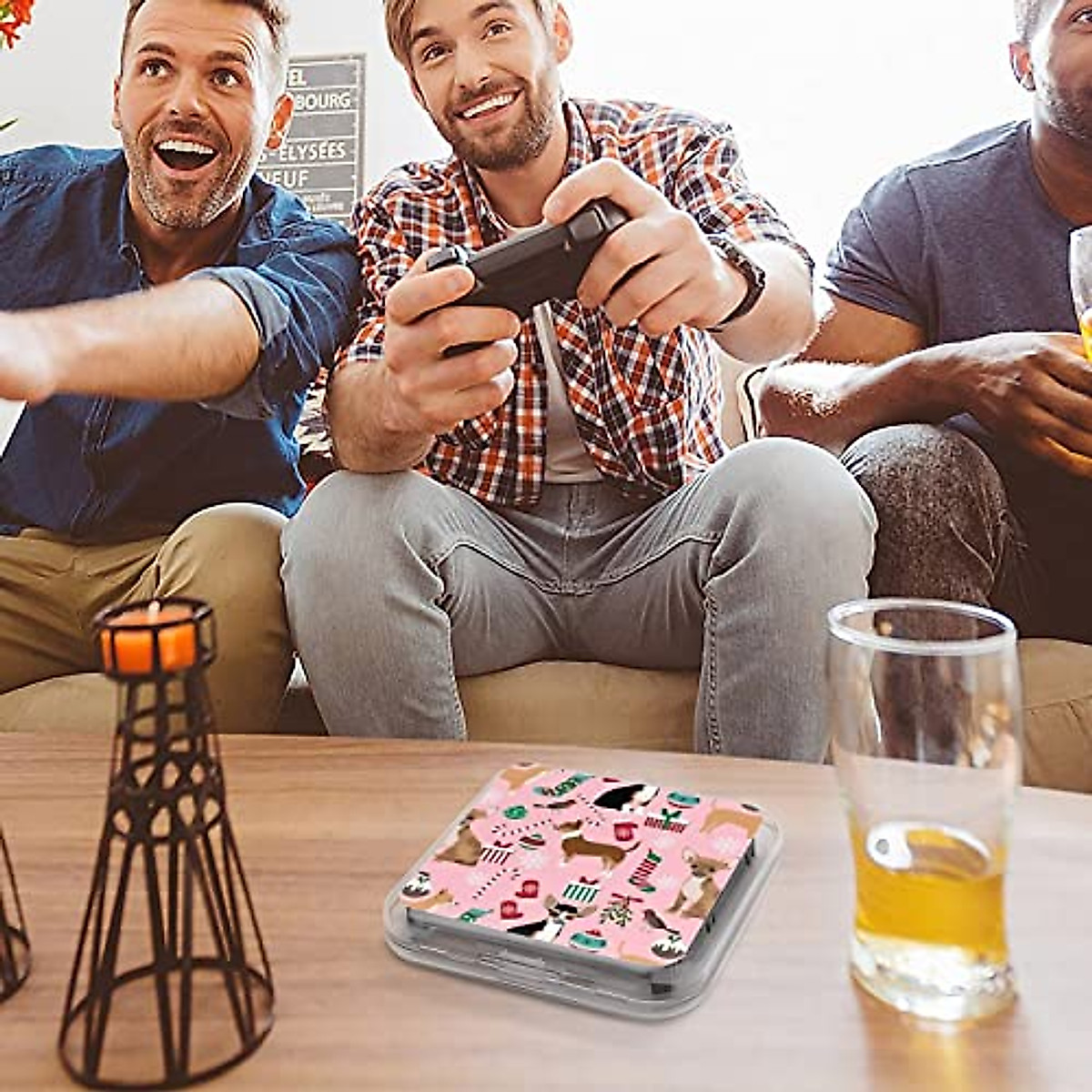 Chihuahua dogs christmas fabric cute chihuahuas dogs best toy dog fabrics Game Card Case for Swítch Protective Portable Case Box with 12 Cartridge Slots